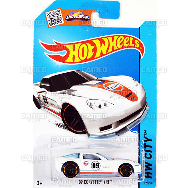 2015 Hot Wheels 09 CORVETTE ZR1 #12 white Gulf HW Workshop 1:64 CFL80 ...